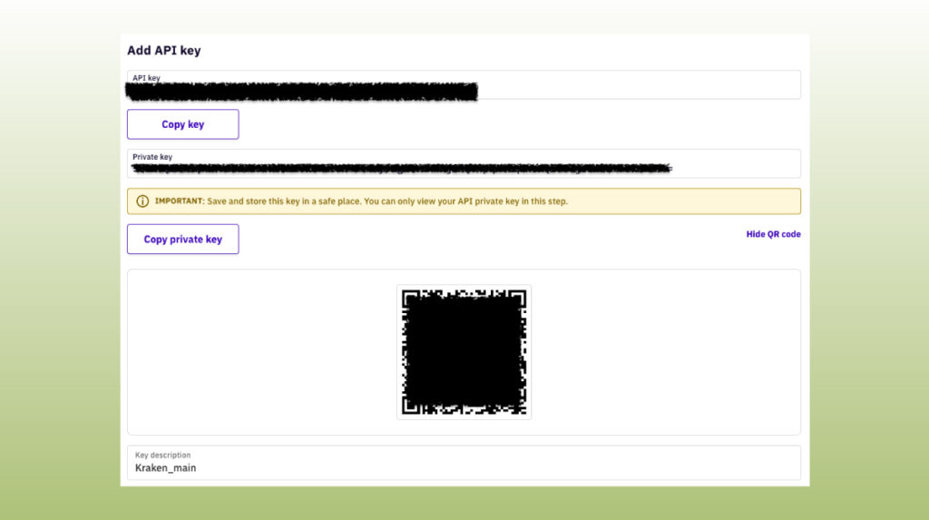 How to configure Kraken API key and add it to Good Crypto